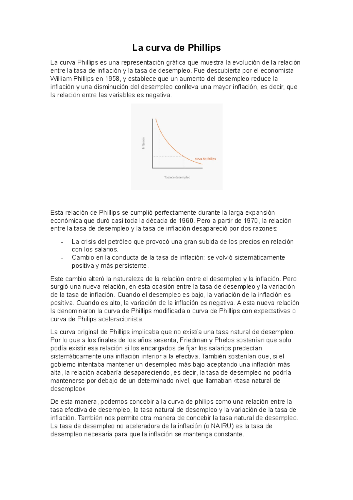 La curva de Phillips - Fue descubierta por el economista William ...