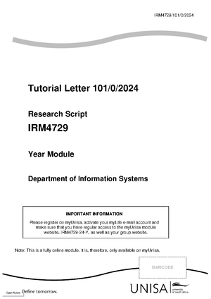 Unisa - University of South Africa - Studocu