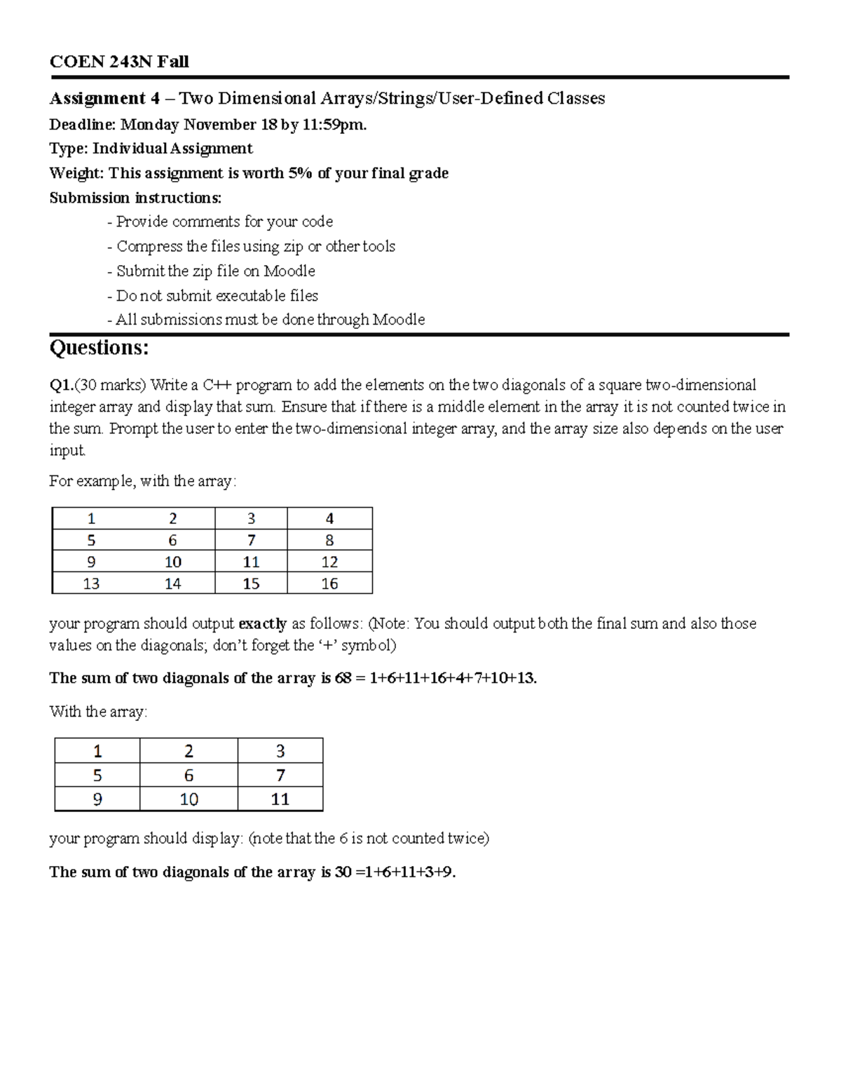 Assignment 4 Fall2024 updated - COEN 243N Fall Assignment 4 – Two Dimensional - Studocu