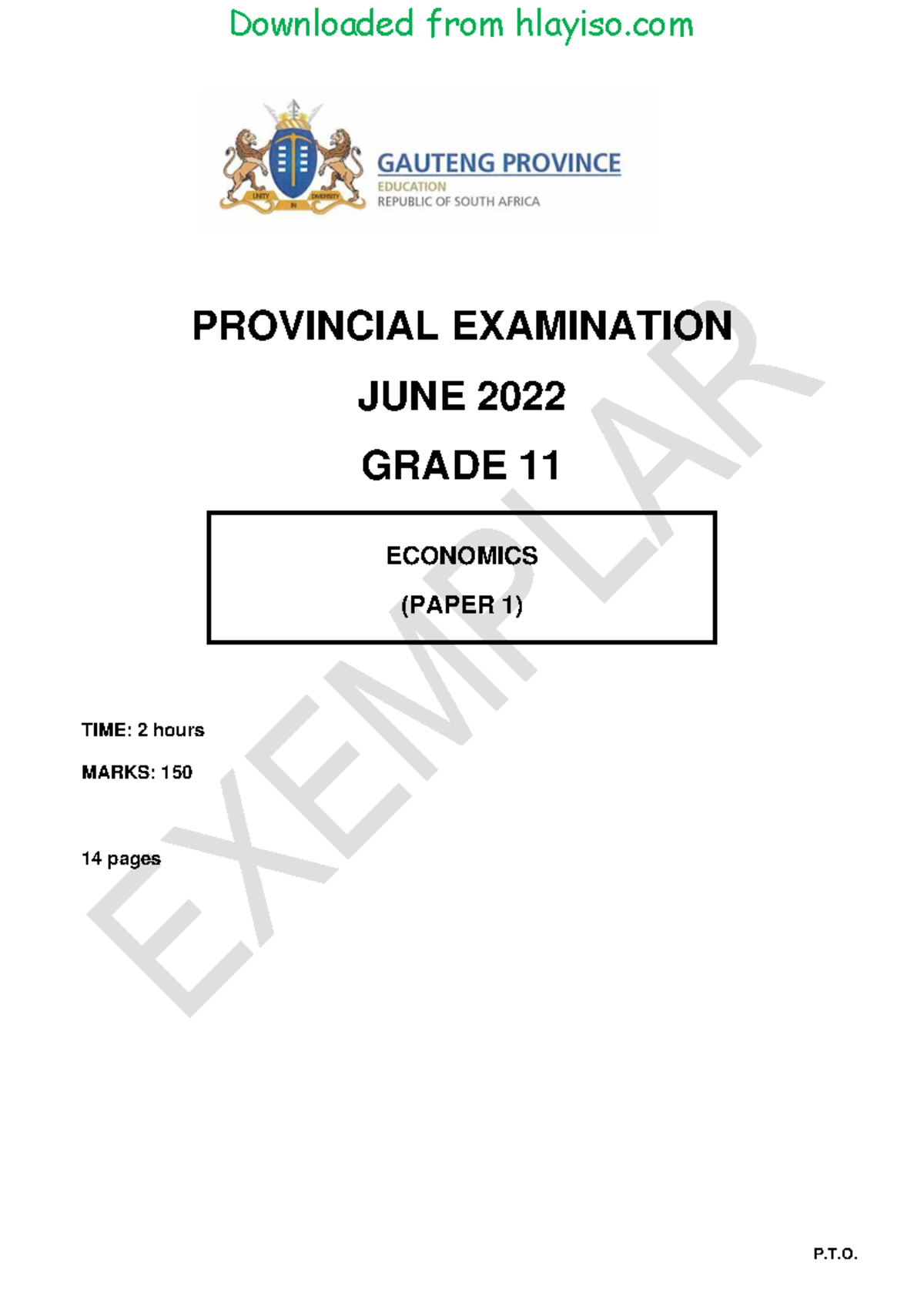 Gr11 EC P1 (ENG) June 2022 Question Paper hlayiso - PROVINCIAL ...
