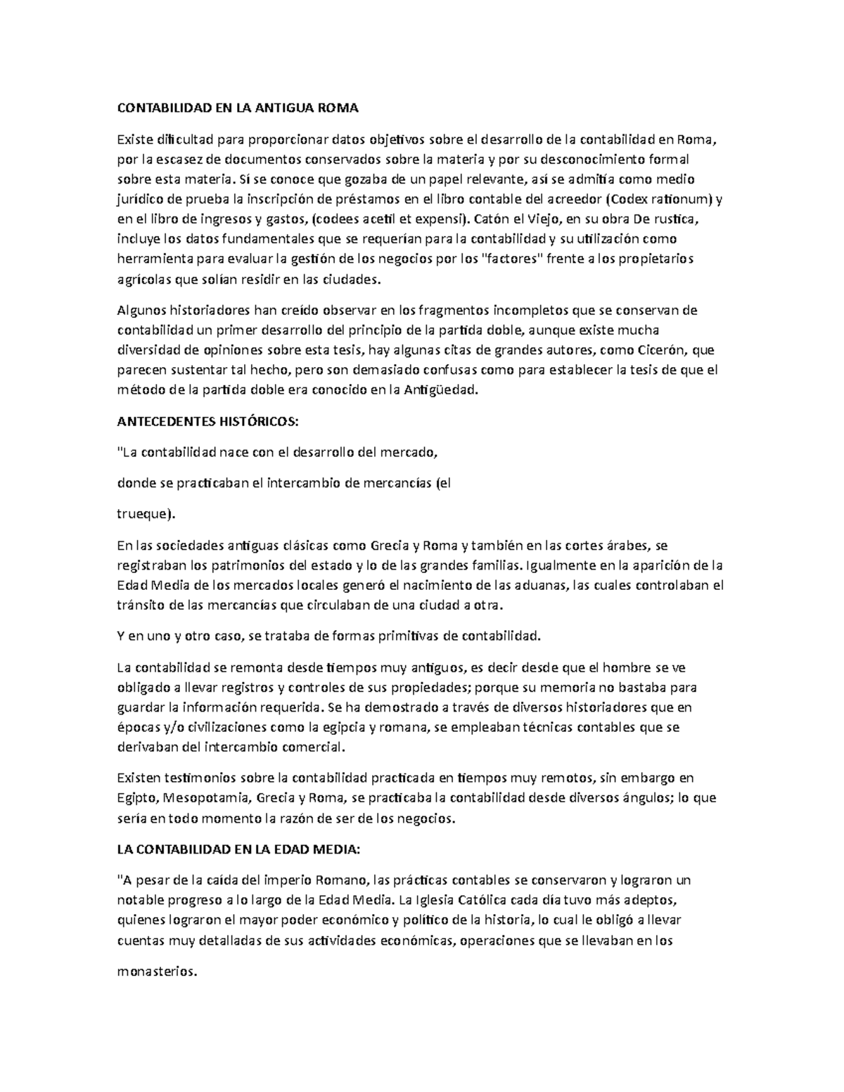 Contabilidad EN ROMA Y Egipto - CONTABILIDAD EN LA ANTIGUA ROMA Existe ...