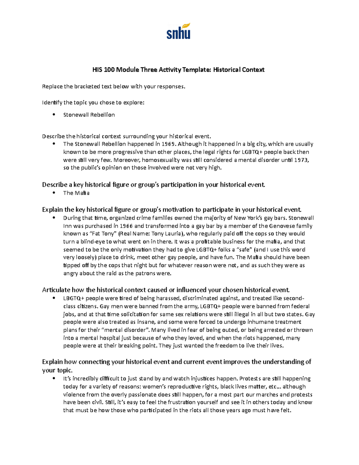 HIS 100 Module Three Activity Context Template - HIS 100 Module Three Activity Template ...