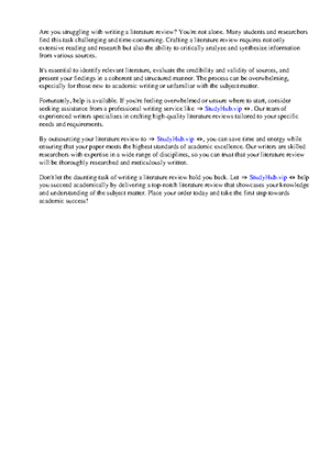 Literature Review Example Technical - Crafting a literature review ...