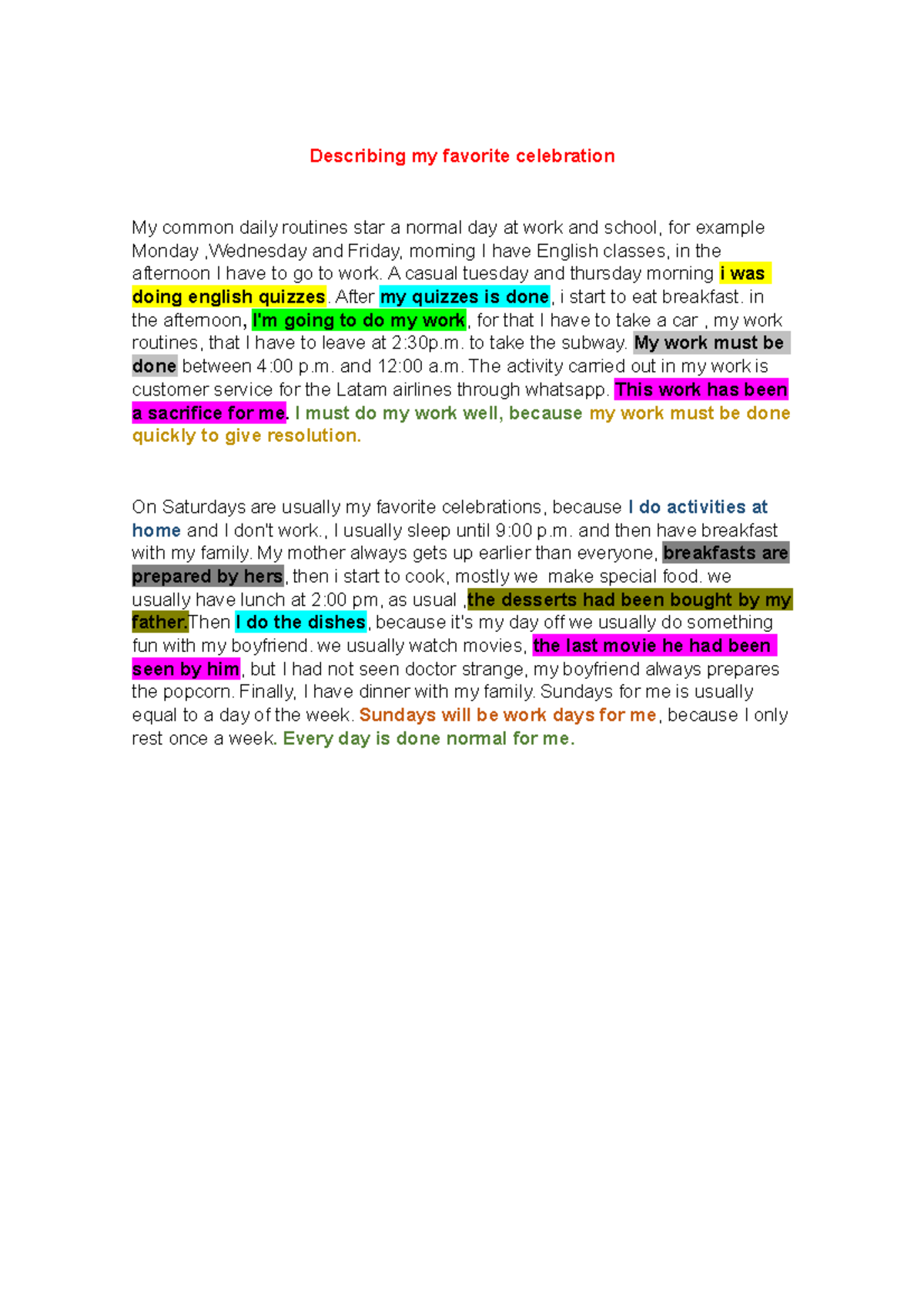 Writing Intermedio 12 MATERIAL PRACTICA 2 semestre - Describing my ...