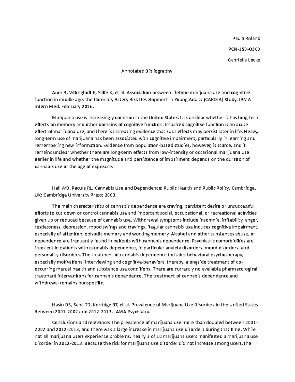 Annotated bib - OK - Paula Roland PCN-150-O Gabriella Locke Annotated ...