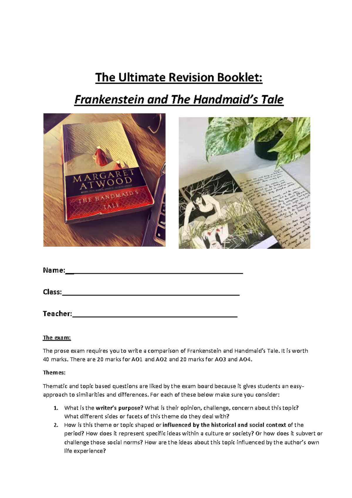 Revision Booklet for THT & F - The Ultimate Revision Booklet ...