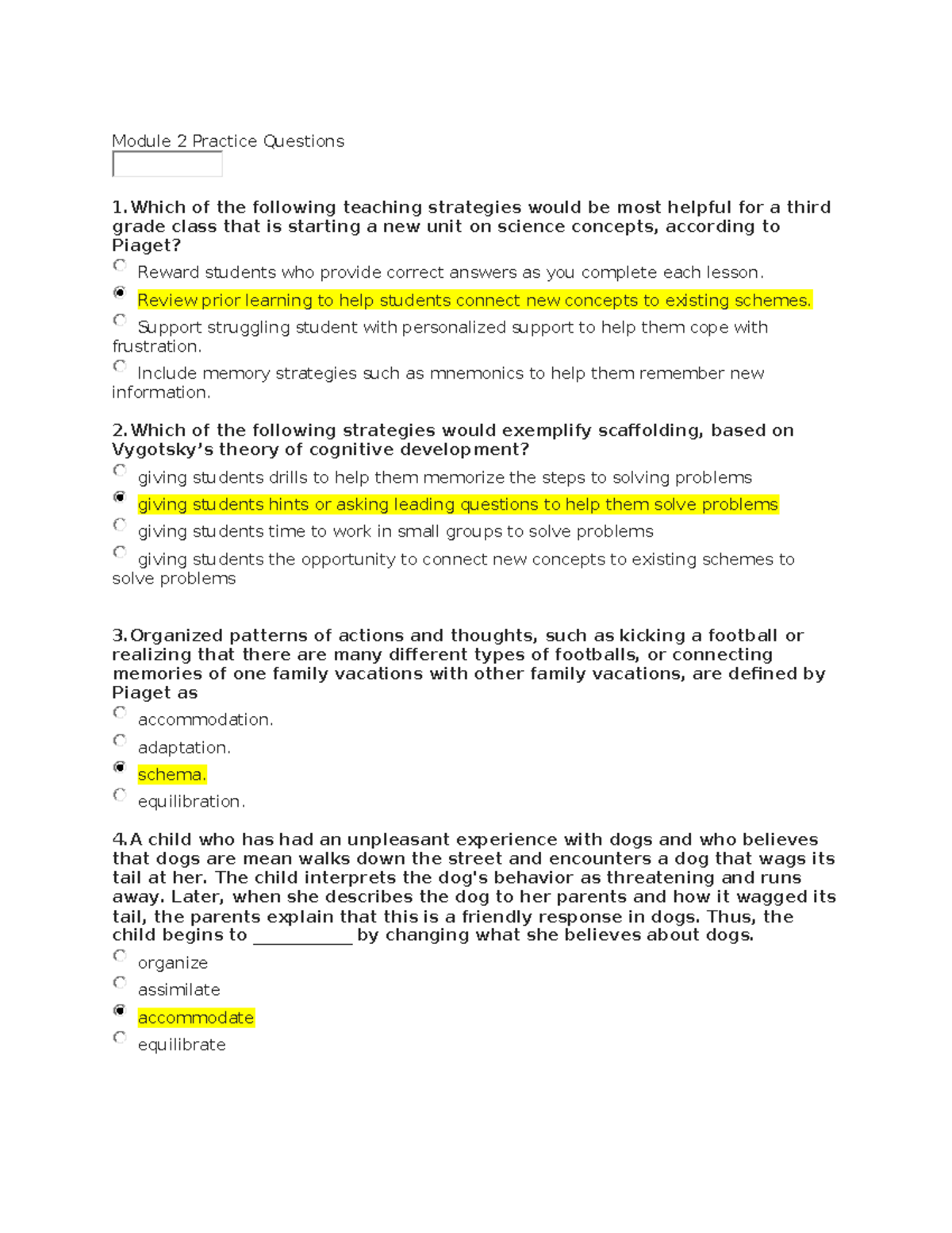 Module 2 Practice Questions - Module 2 Practice Questions 1 of the ...