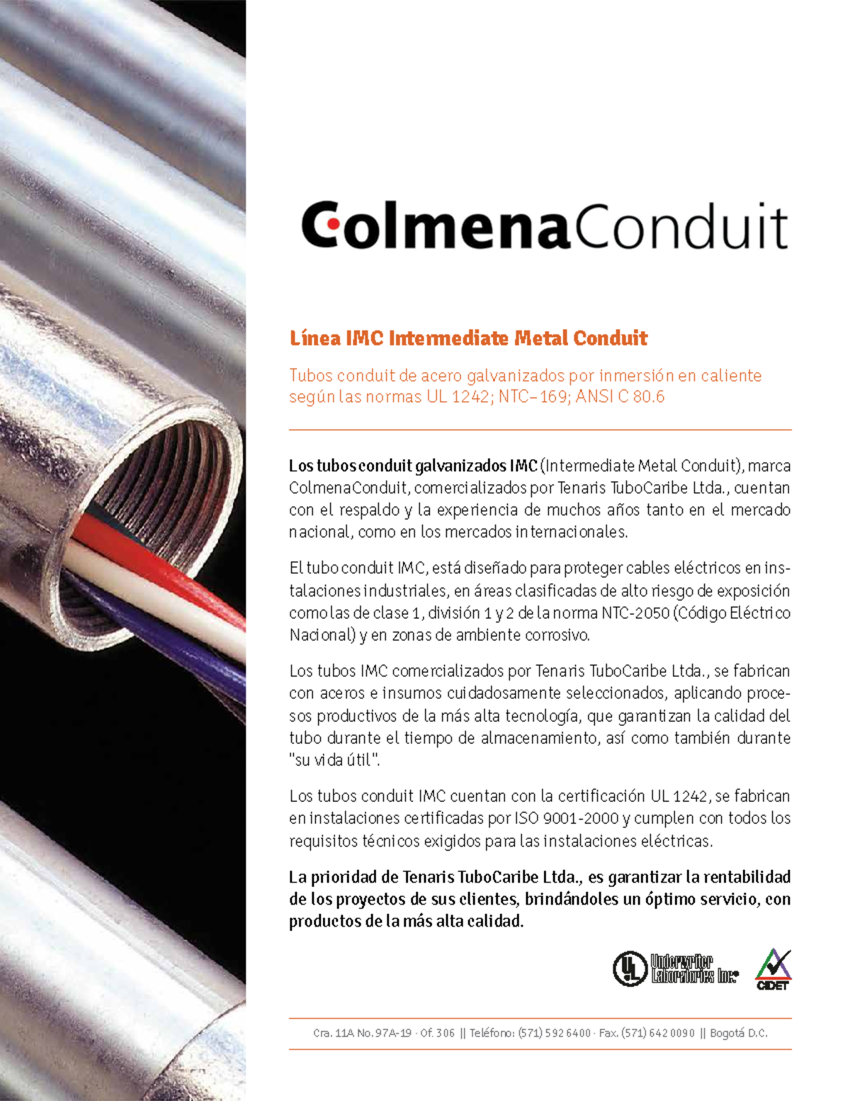 Material 4 - Línea IMC Intermediate Metal Conduit Tubos conduit de ...