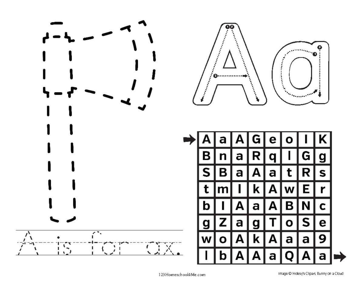 ABC-Activity Mats - English - Aa A/is/for/ax. Image © Hidesy’s Clipart ...