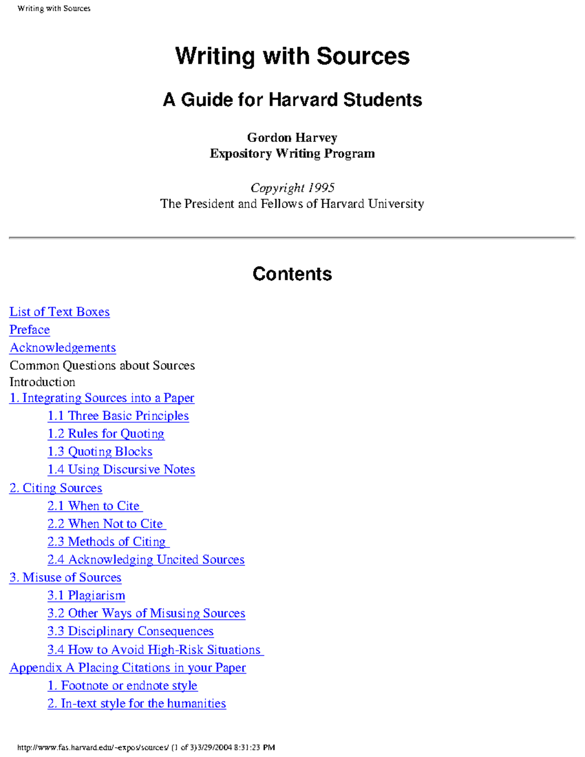 Harvey Gordon, Writing with sources- a guid for students - Writing with ...