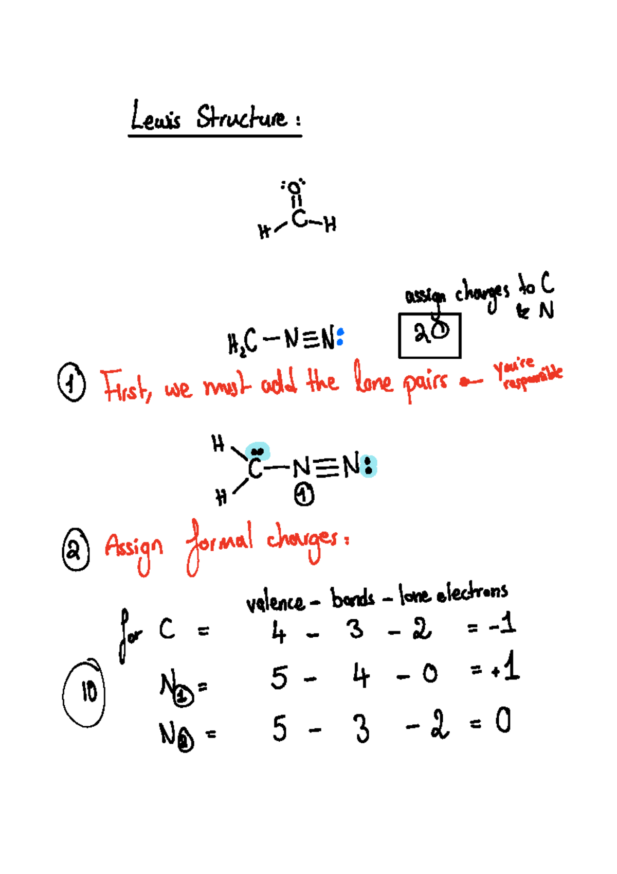Session 7 lewis dipoles resonance - Lewis Structure : H assign charges ...