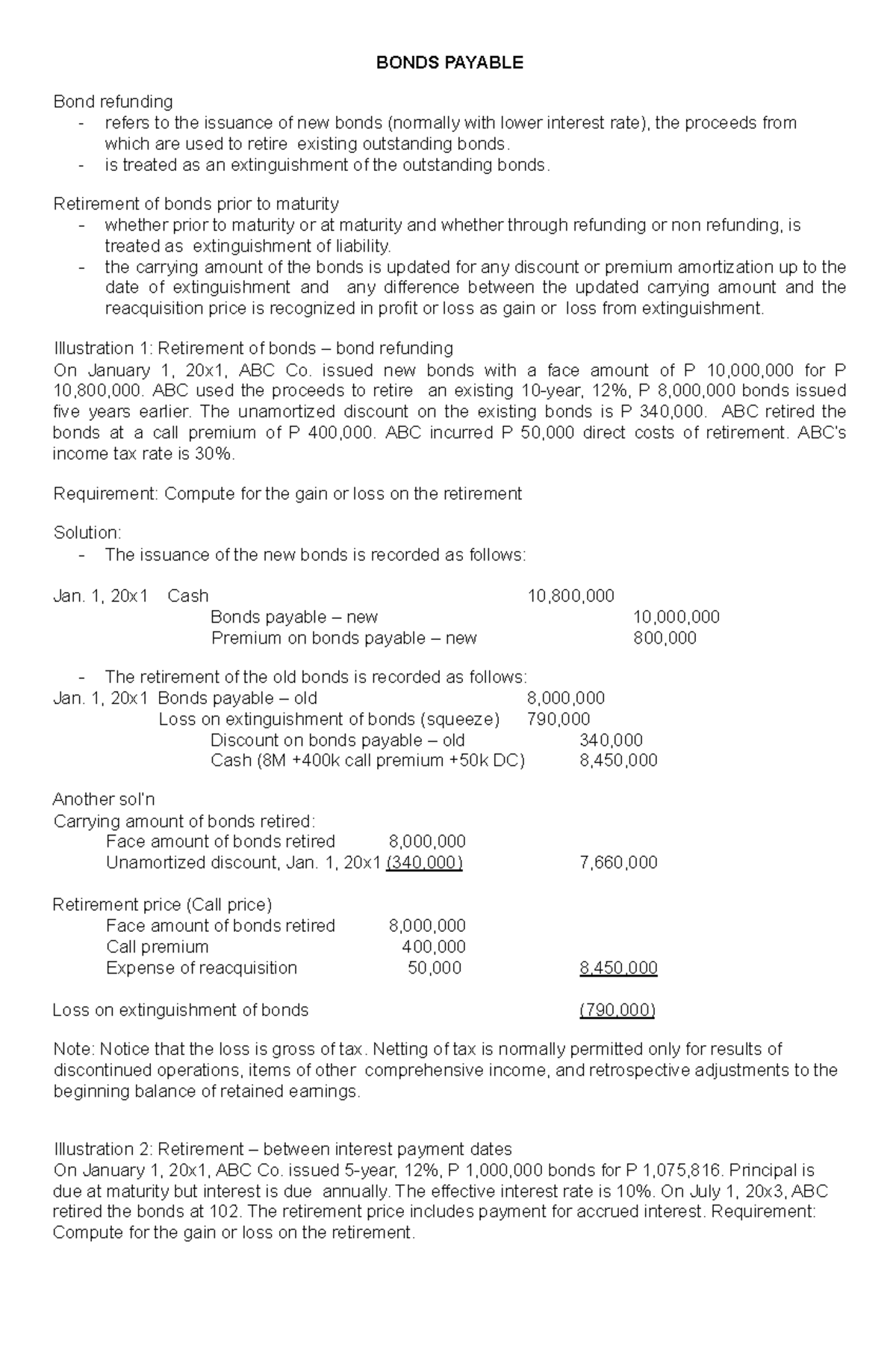 Bonds Payable - BONDS PAYABLE Bond refunding - refers to the issuance of new bonds (normally ...