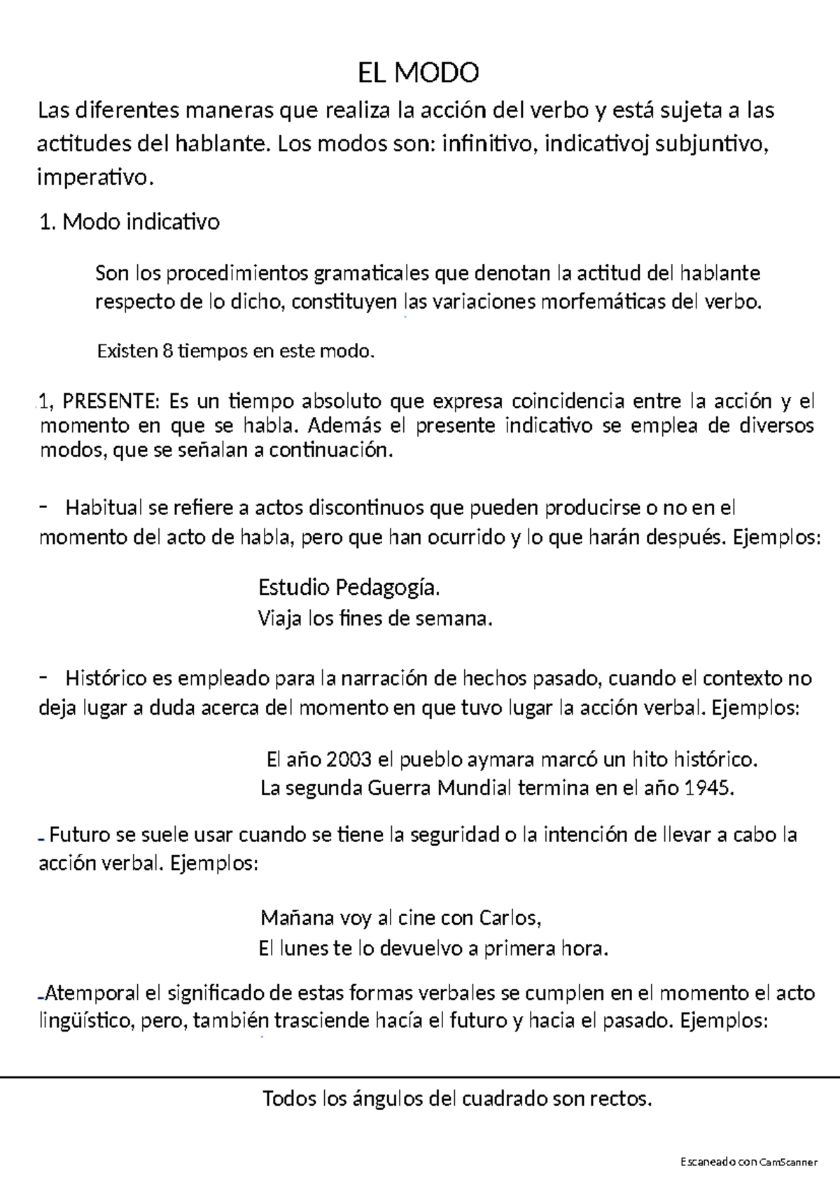 El modo - EL MODO Las diferentes maneras que realiza la acción del ...