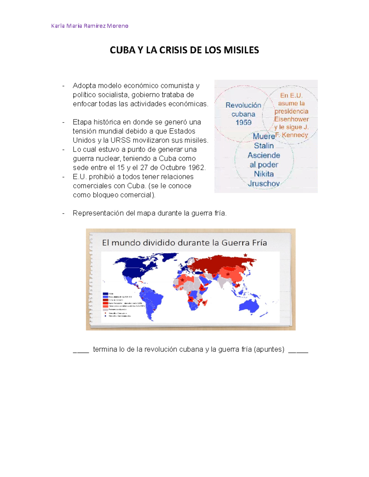 CUBA Y LA Crisis DE LOS Misiles KRM - Karla María Ramírez Moreno CUBA Y ...