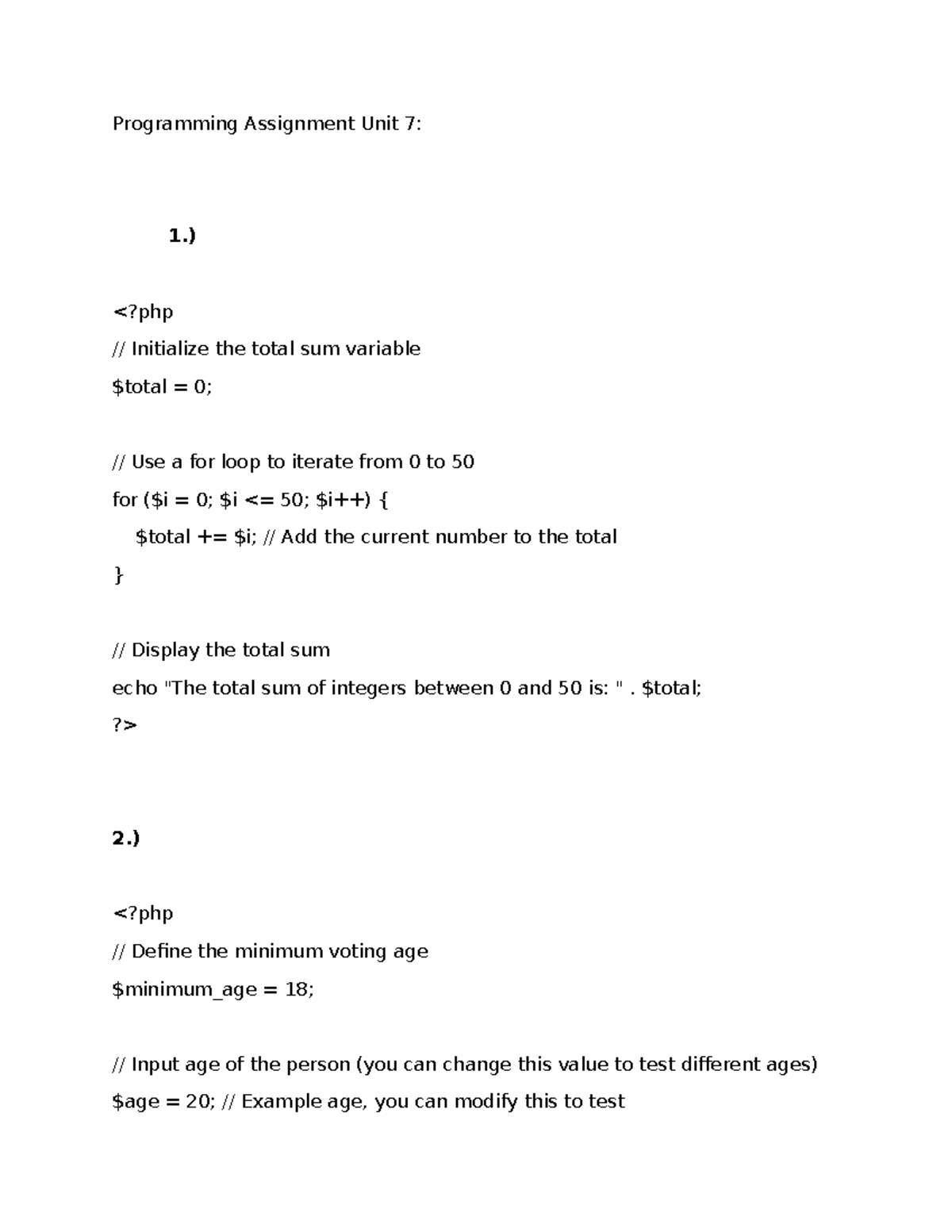 Programming Assignment Unit 7 - )