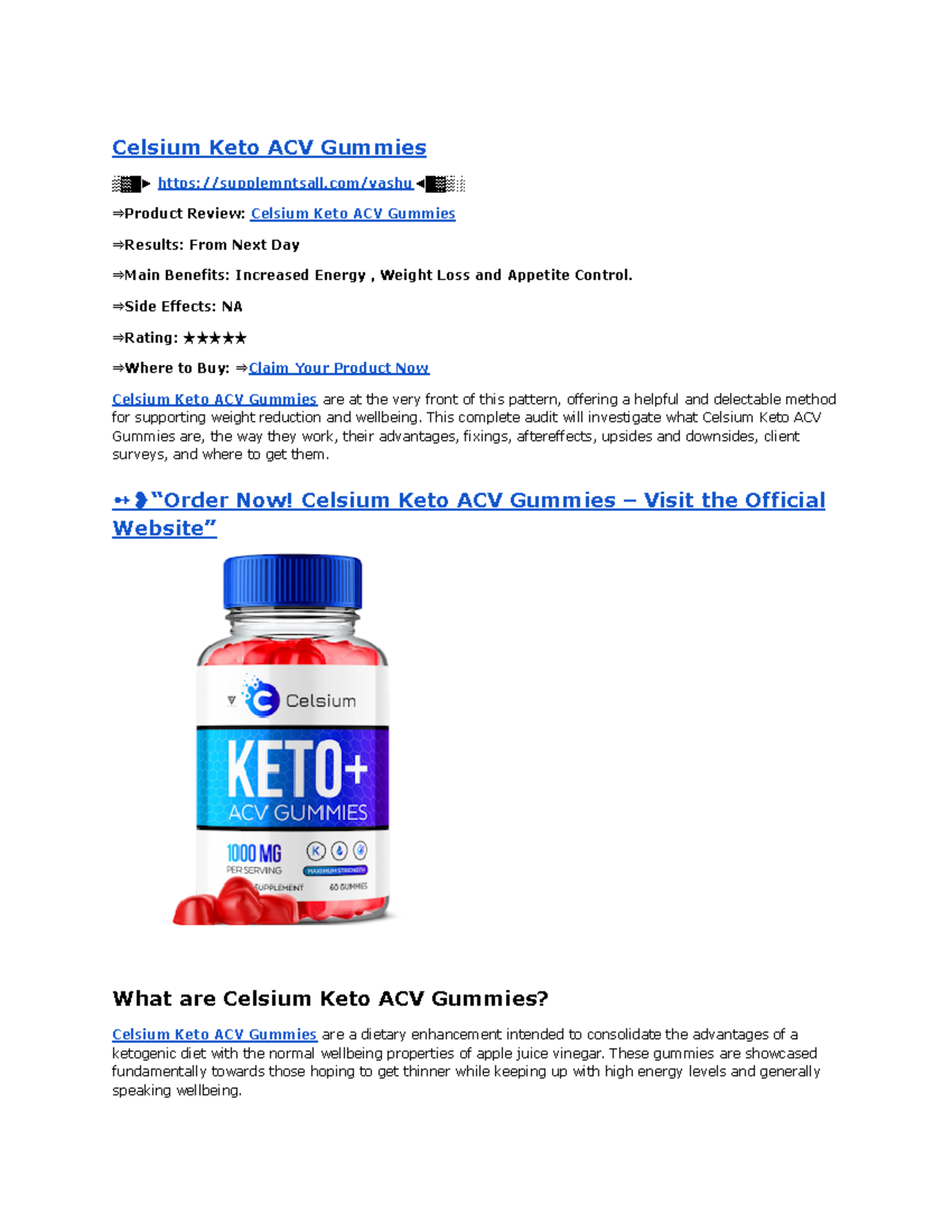 Celsium Keto ACV Gummies Reviews And Price - Celsium Keto ACV Gummies ...