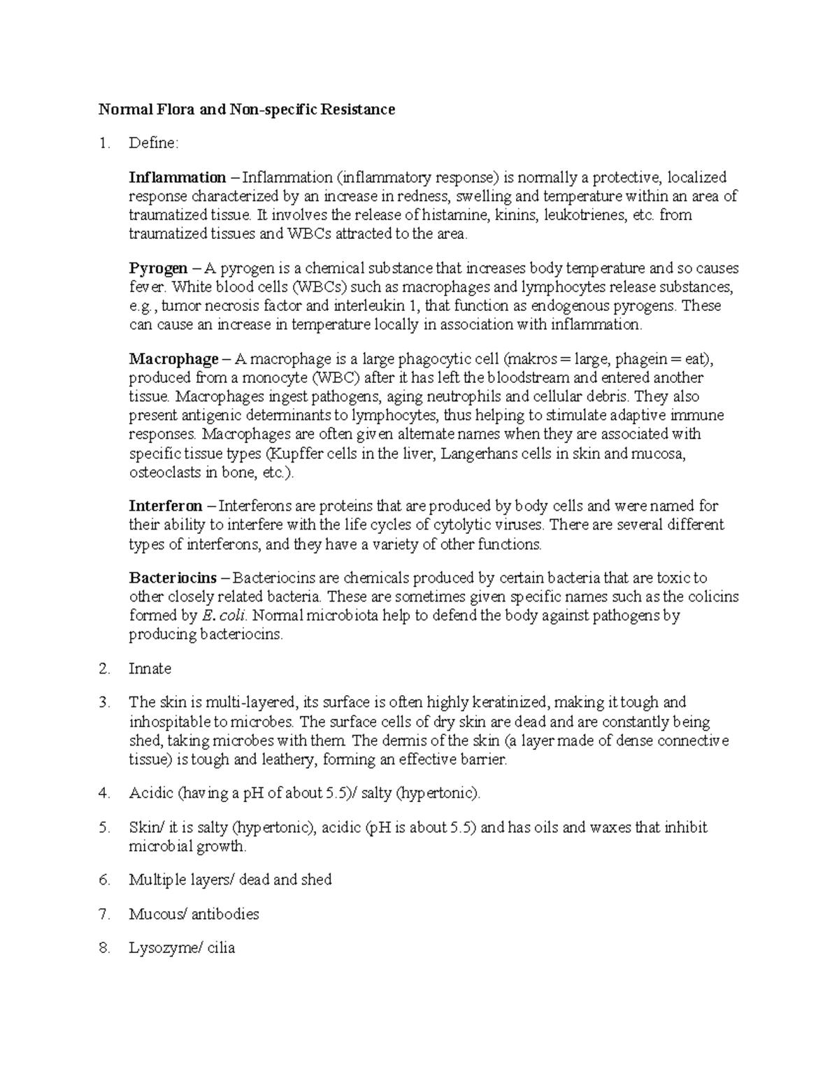 21 non-specific resistance - Normal Flora and Non-specific Resistance ...