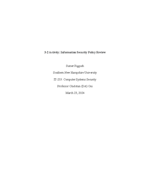 IT 253 Project One Memo - DATE: April 8, 2024 TO: Company Leadership ...