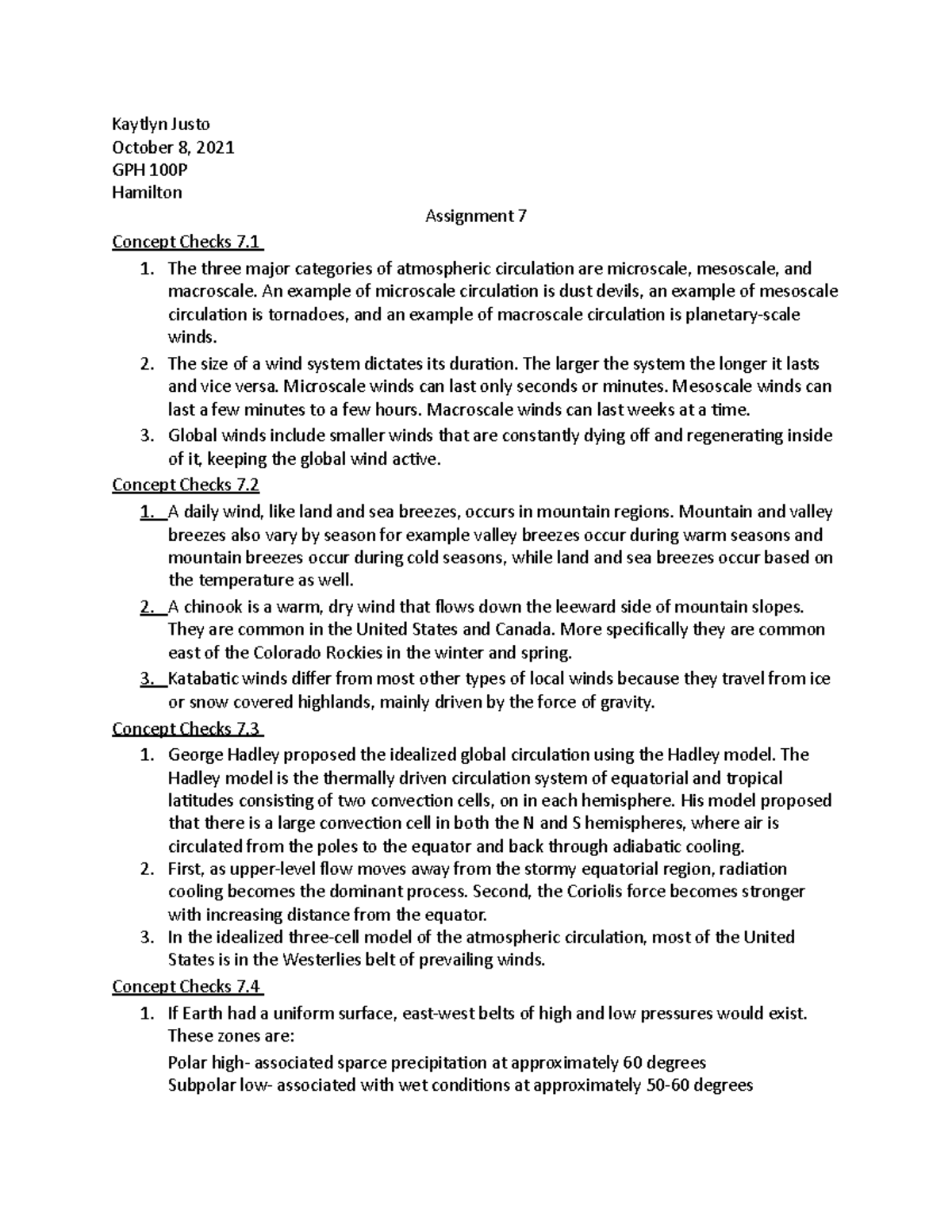 Assignment 7 GPH 100P - GPH 100P - SSU - Studocu