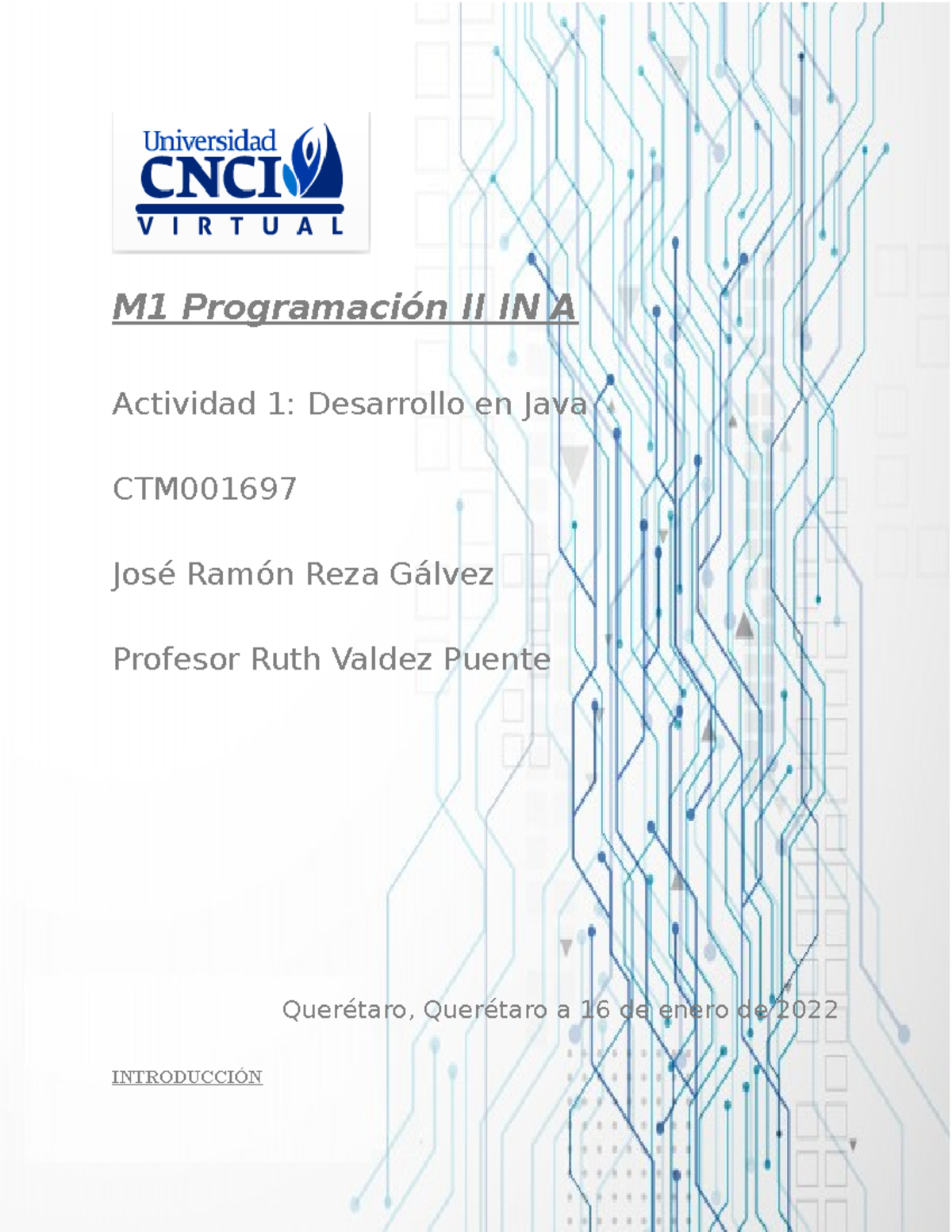 CTM001697 - M1 Programación II IN A - Actividad 1 - M1 Programación II ...