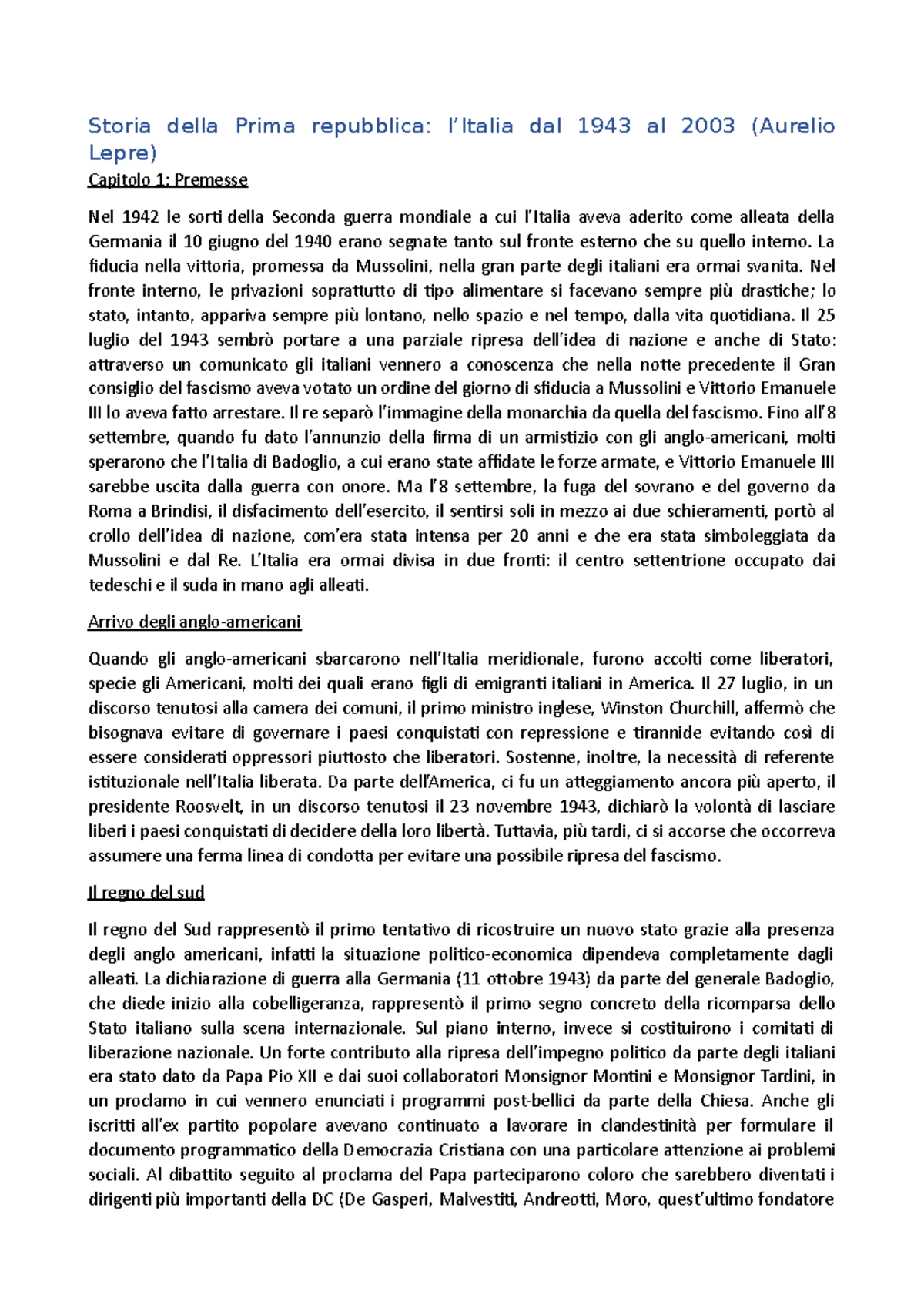 Storia della Prima repubblica - La fiducia nella vittoria, promessa da ...
