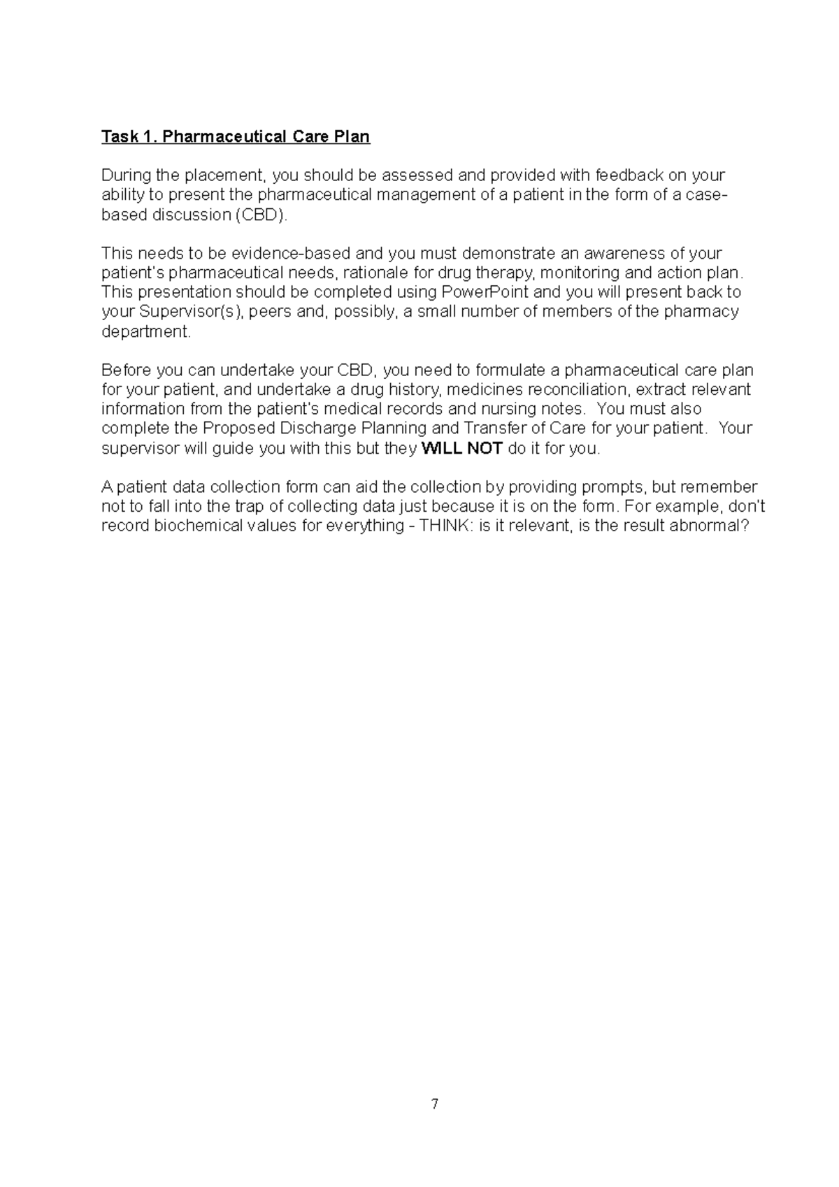 Pharmaceutical Care plan and CBD - Task 1. Pharmaceutical Care Plan ...