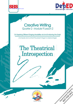G12 SLM1 Q3 Creative Writing - 12 CREATIVE WRITING Quarter 3-Module 1 ...