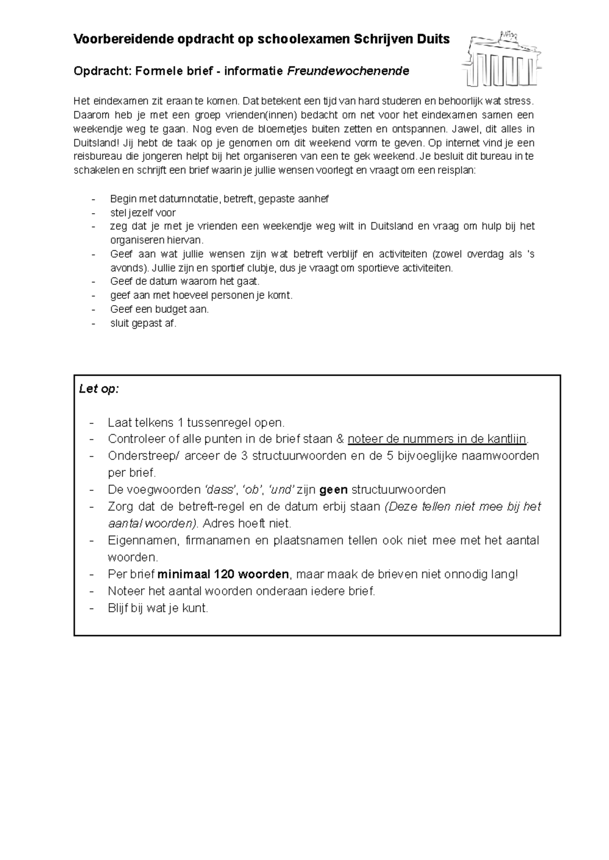 Formele brief informatie hulp Freundewochenende vertaalopdracht ...