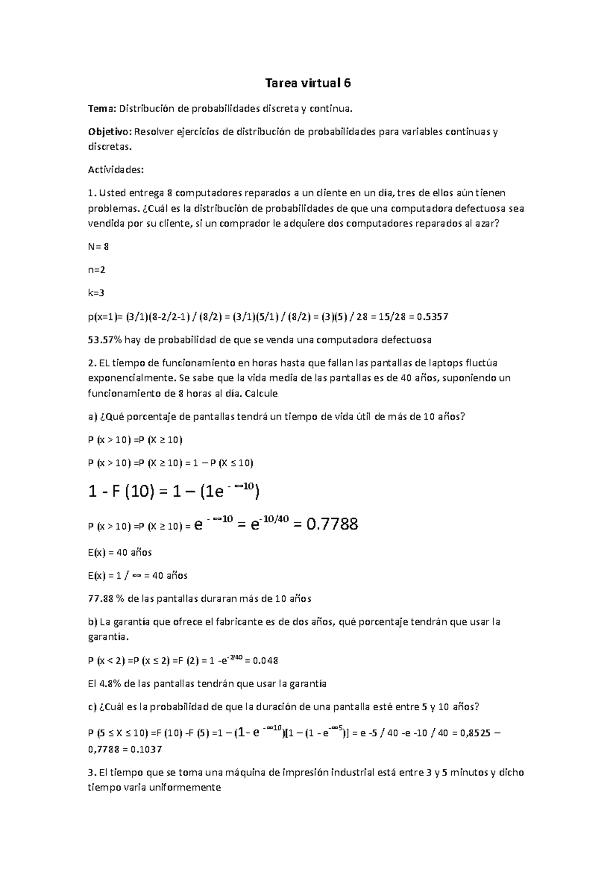 Tarea virtual 6 - Espero te ayude - Tarea virtual 6 Tema: Distribución ...