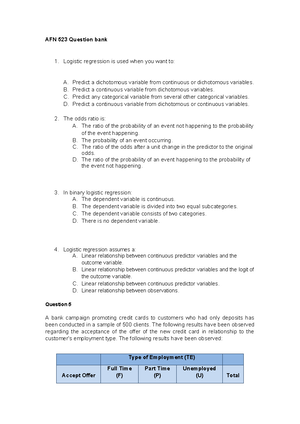 Question Bank 3 Multiple Regression Exercises - Part A: Application-Based Questions (Adaptive ...