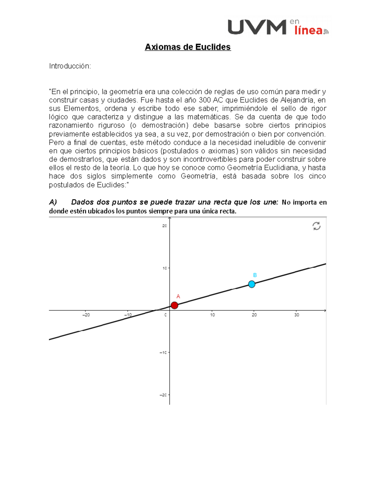 Axiomas de euclides, equipo 13 - Axiomas de Euclides Introducción: “En el principio, la ...