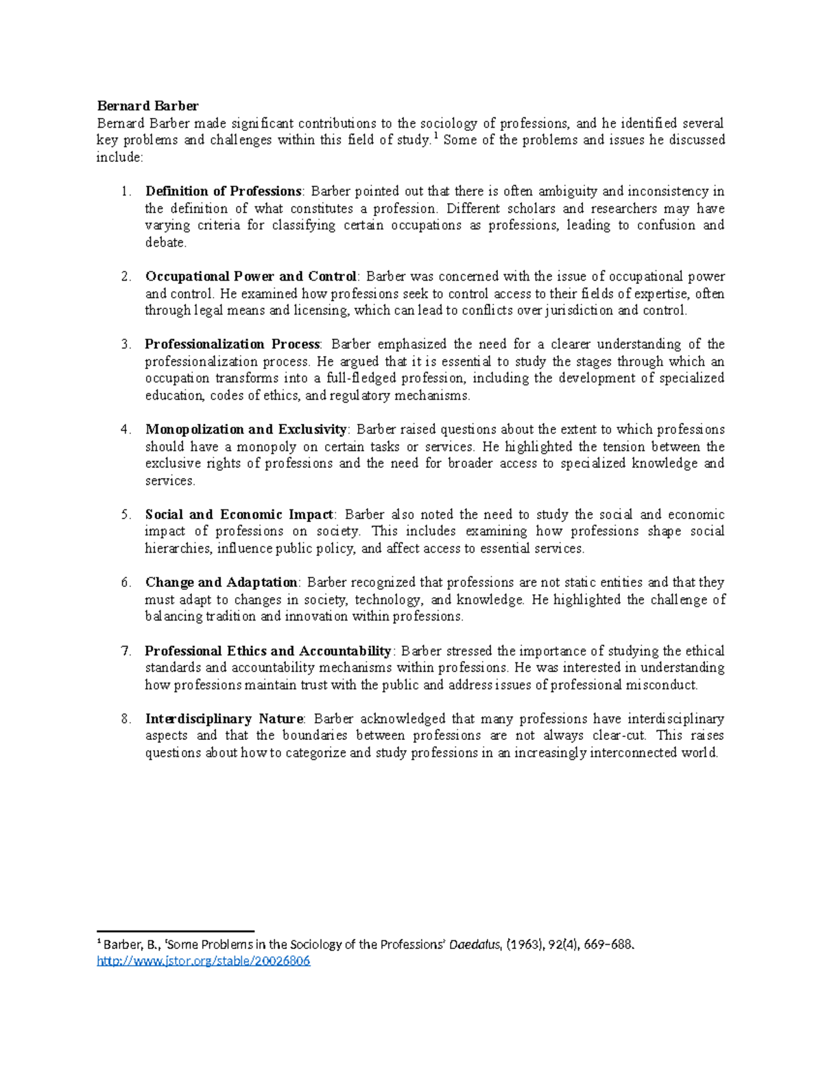 Bernard Barber - its a summary - Bernard Barber Bernard Barber made ...