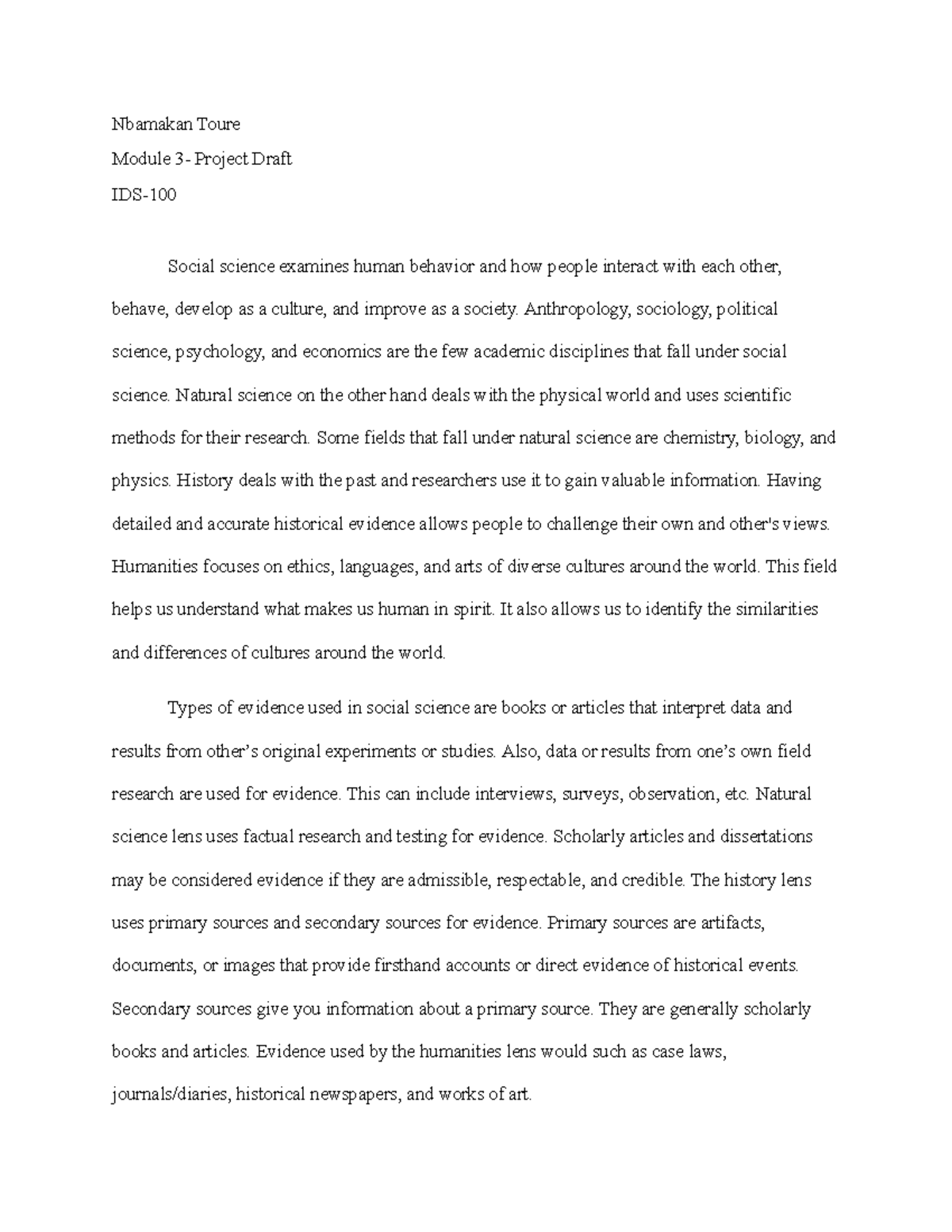 Project Proposal and Intro- IDS 100 - Nbamakan Toure Module 3- Project ...