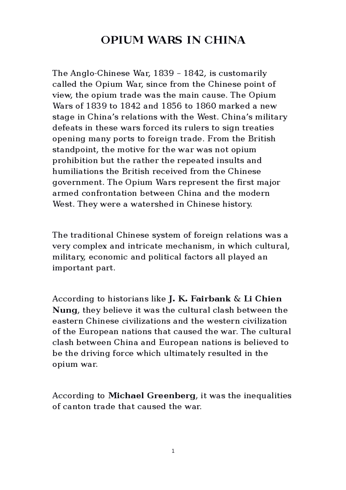 Opium Wars In China - OPIUM WARS IN CHINA The Anglo-Chinese War, 1839 ...