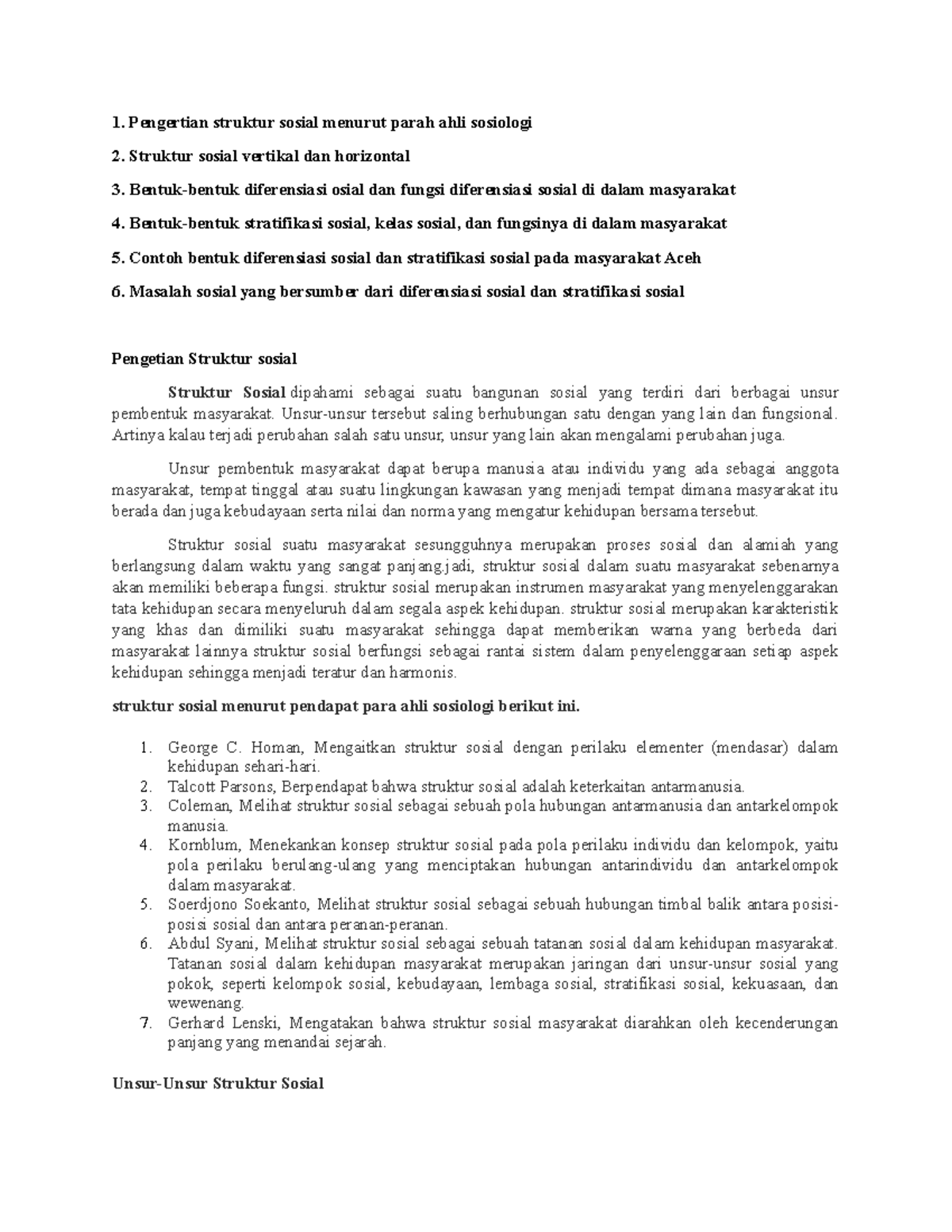 struktur sosial - 1. Pengertian struktur sosial menurut parah ahli ...