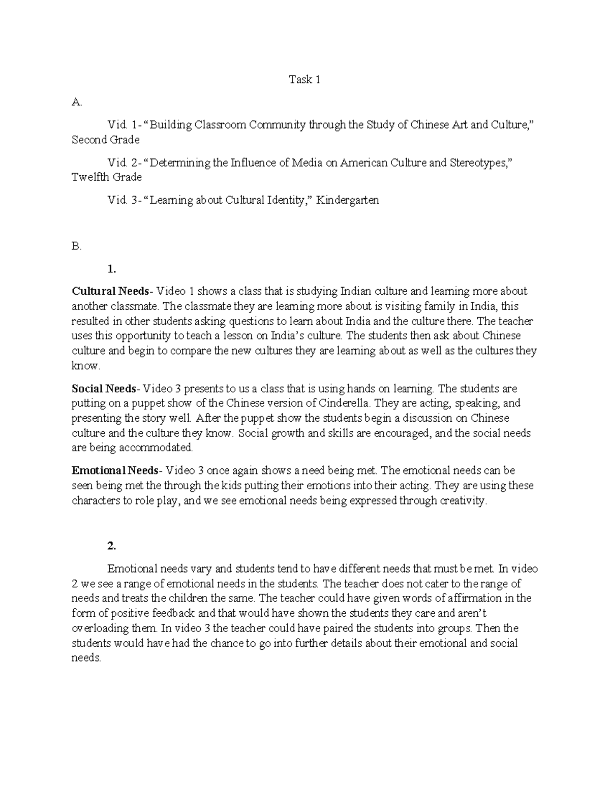 d090 task 1 passed on the second try. - Task 1 A. Vid. 1- “Building ...