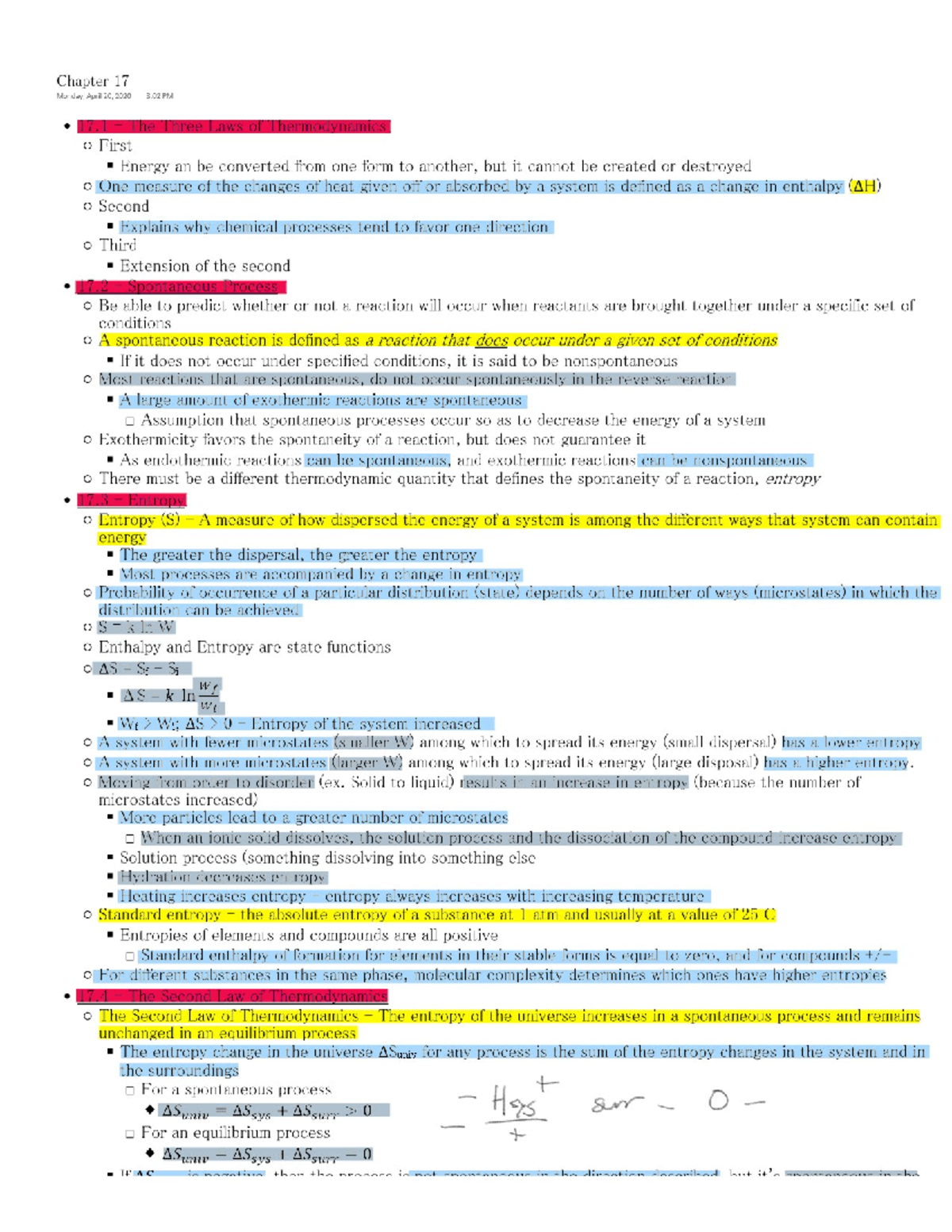 Ch 17 - Book chapter notes for the required textbook for Chemistry 122 ...