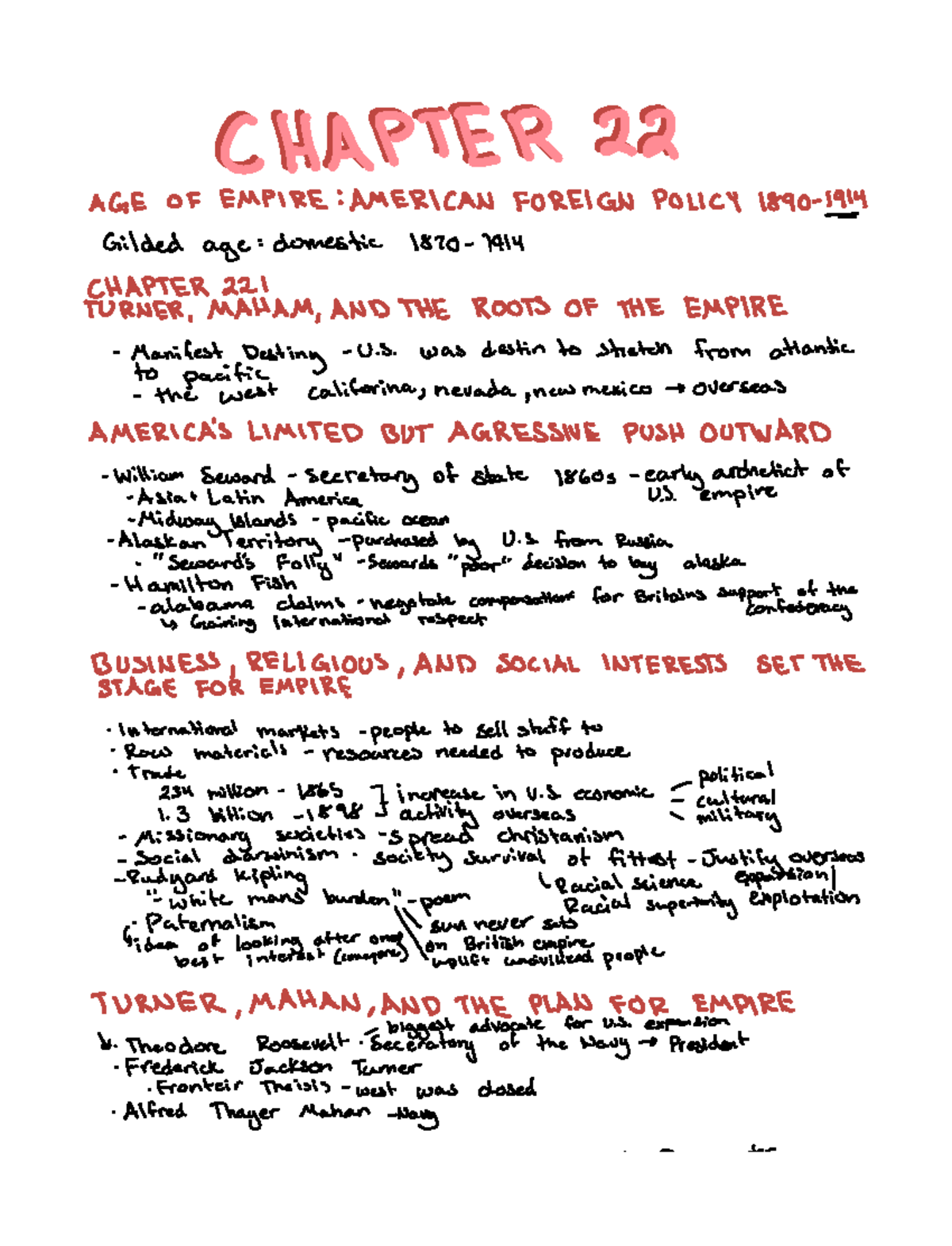 Ch 22 - Good lecture notes with lots of information - CWARTER 22 AGE OF ...