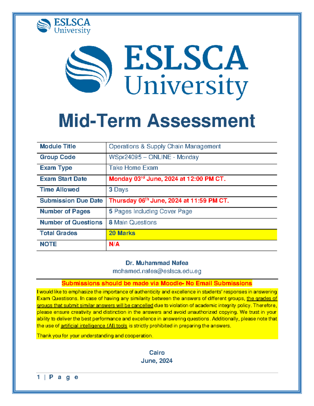 Mid-Term Exam - 24095 - Monday - Online 756da94fdbaa ...