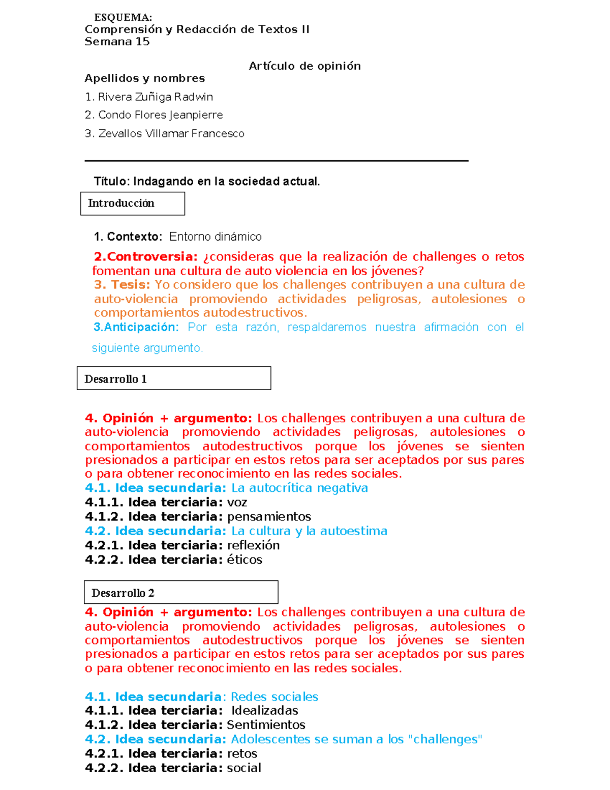 S15Virtual - borrador - asdasdasdas asd asd - ESQUEMA: Comprensión y ...