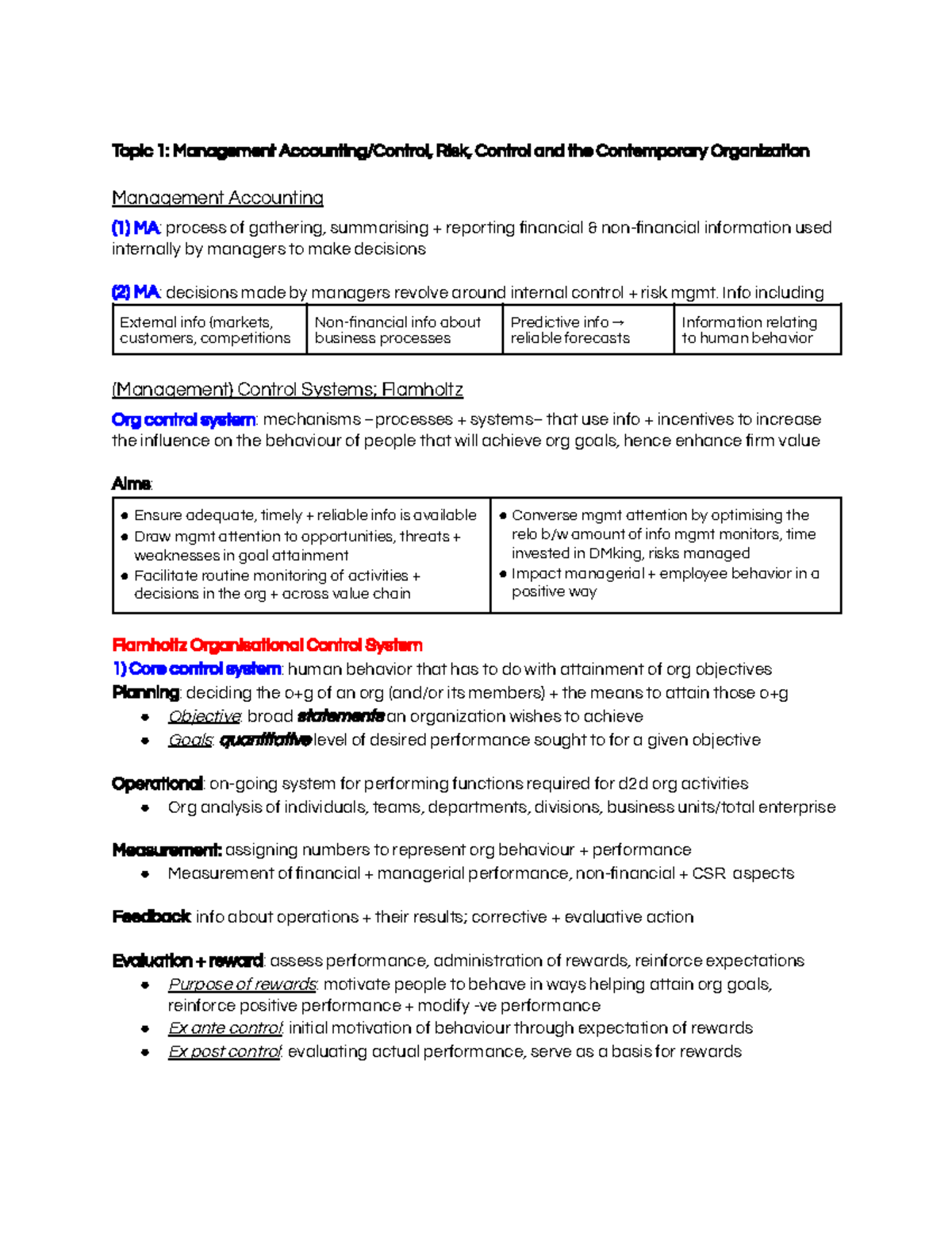 EPM Condensed Notes - Content for EPM exam - Topic 1: Management ...
