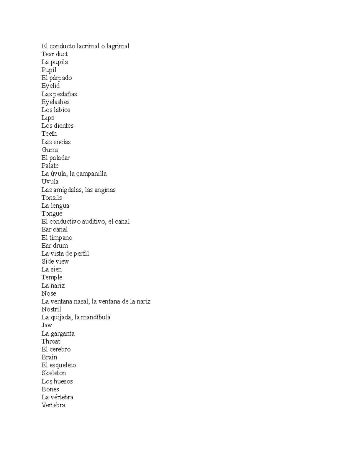 El conducto lacrimal o lagrimal - Studocu