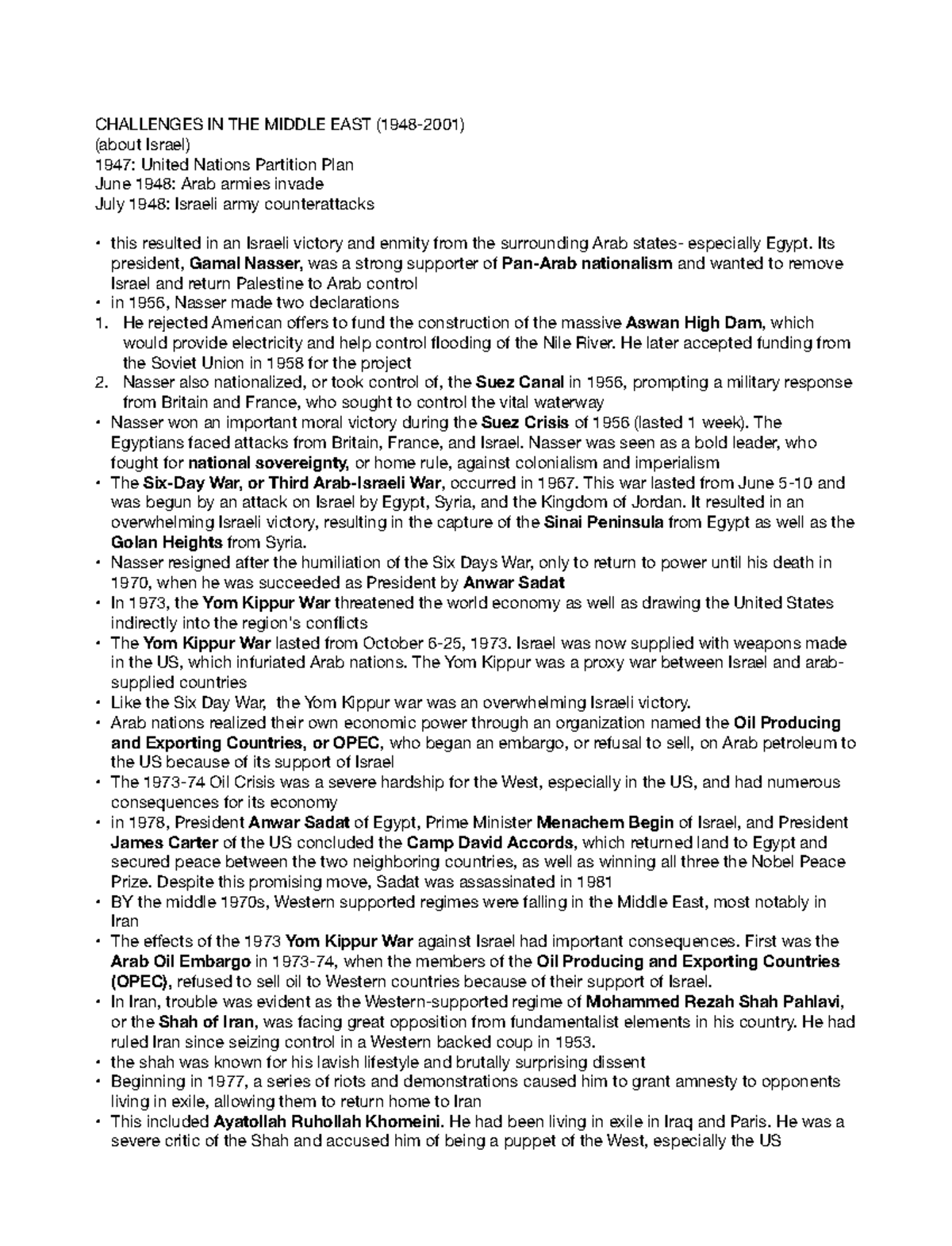 Lecture 22 - Challenges in the Middle East - CHALLENGES IN THE MIDDLE ...