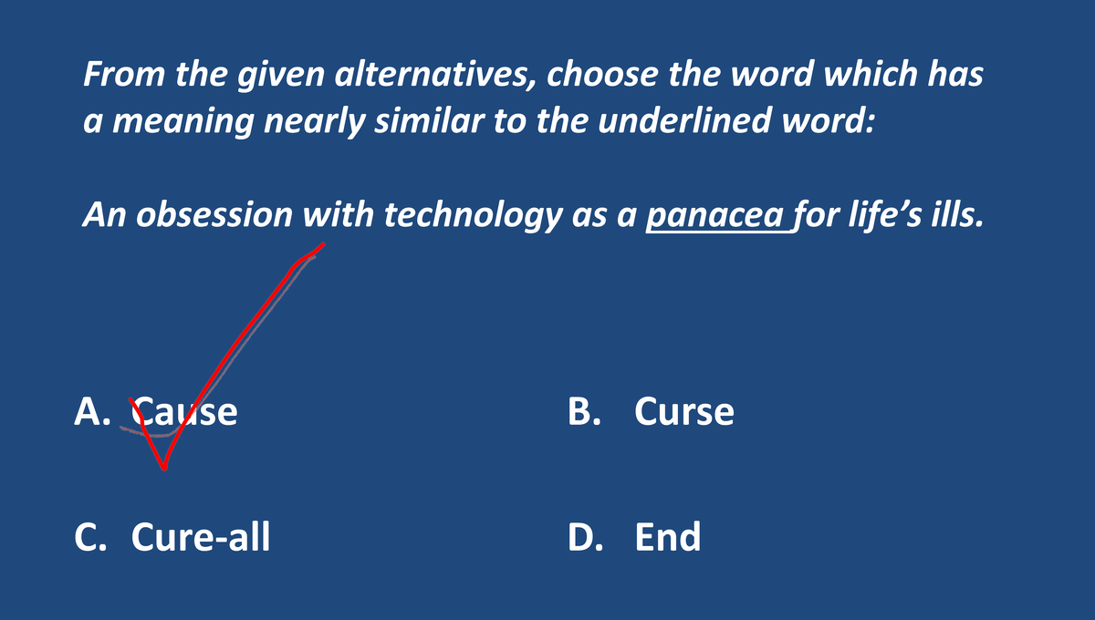 Antonymns and Synonyms Portal 2 - From the given alternatives, choose ...