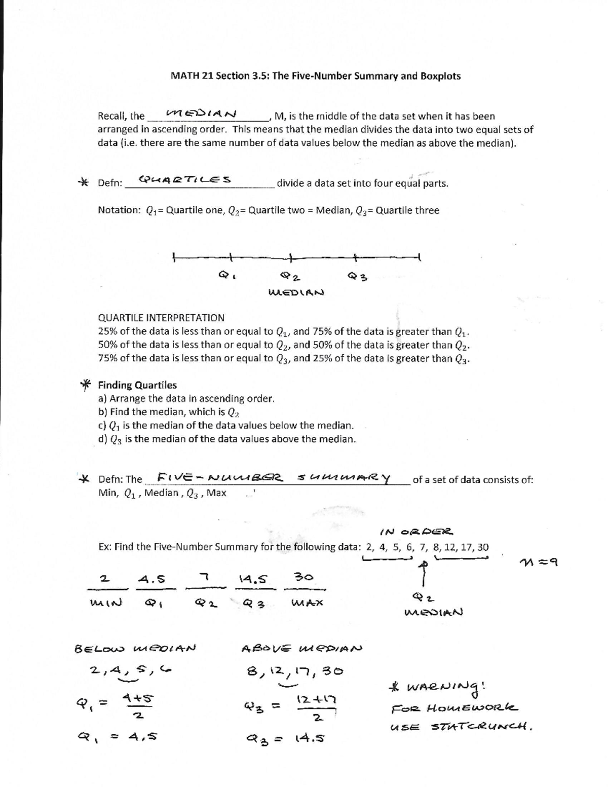 Chapter 3.5 Notes - MATH 021 - Studocu