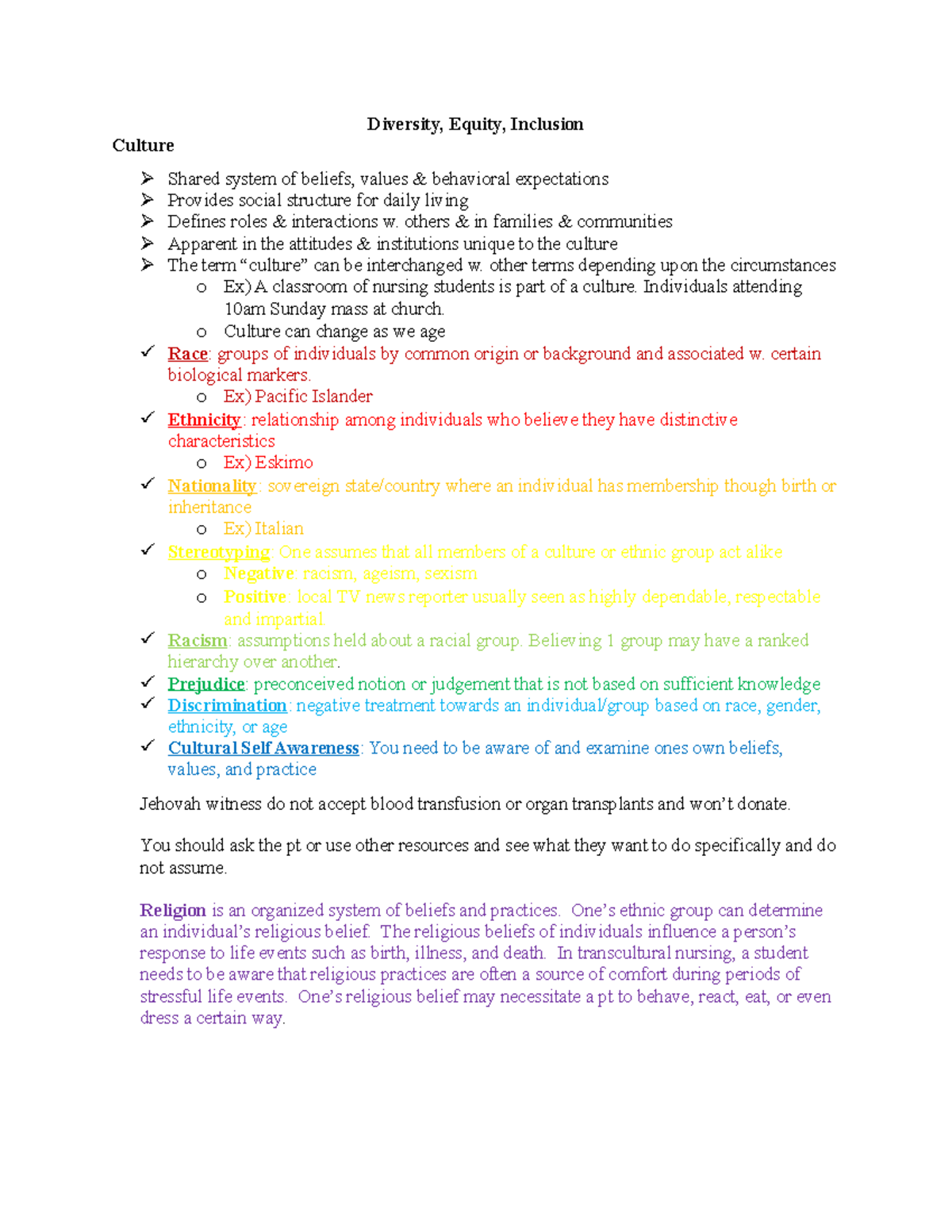 Culturenotes - Culture and religion notes - Diversity, Equity ...