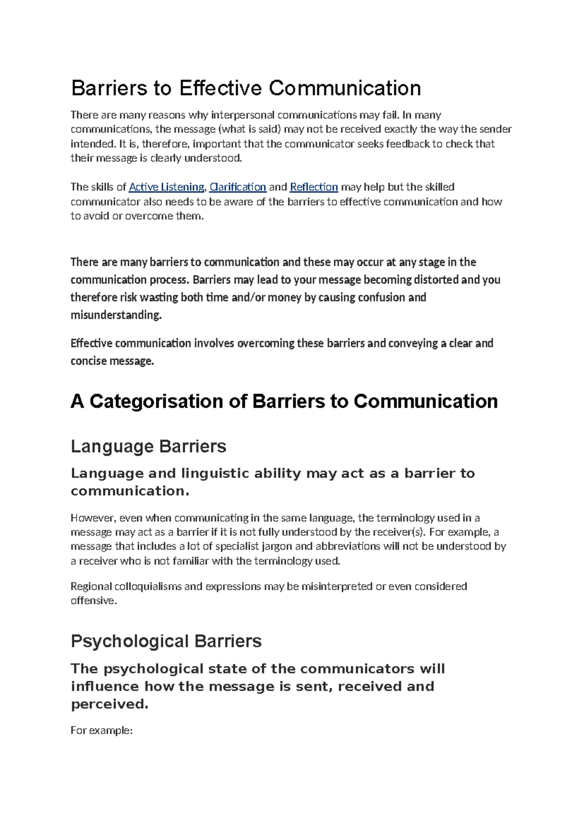 Barriers to Effective Communication - In many communications, the ...