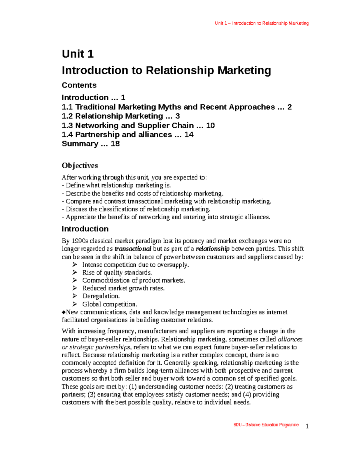 Unit 1 - These are study materials - Unit 1 – Introduction to ...