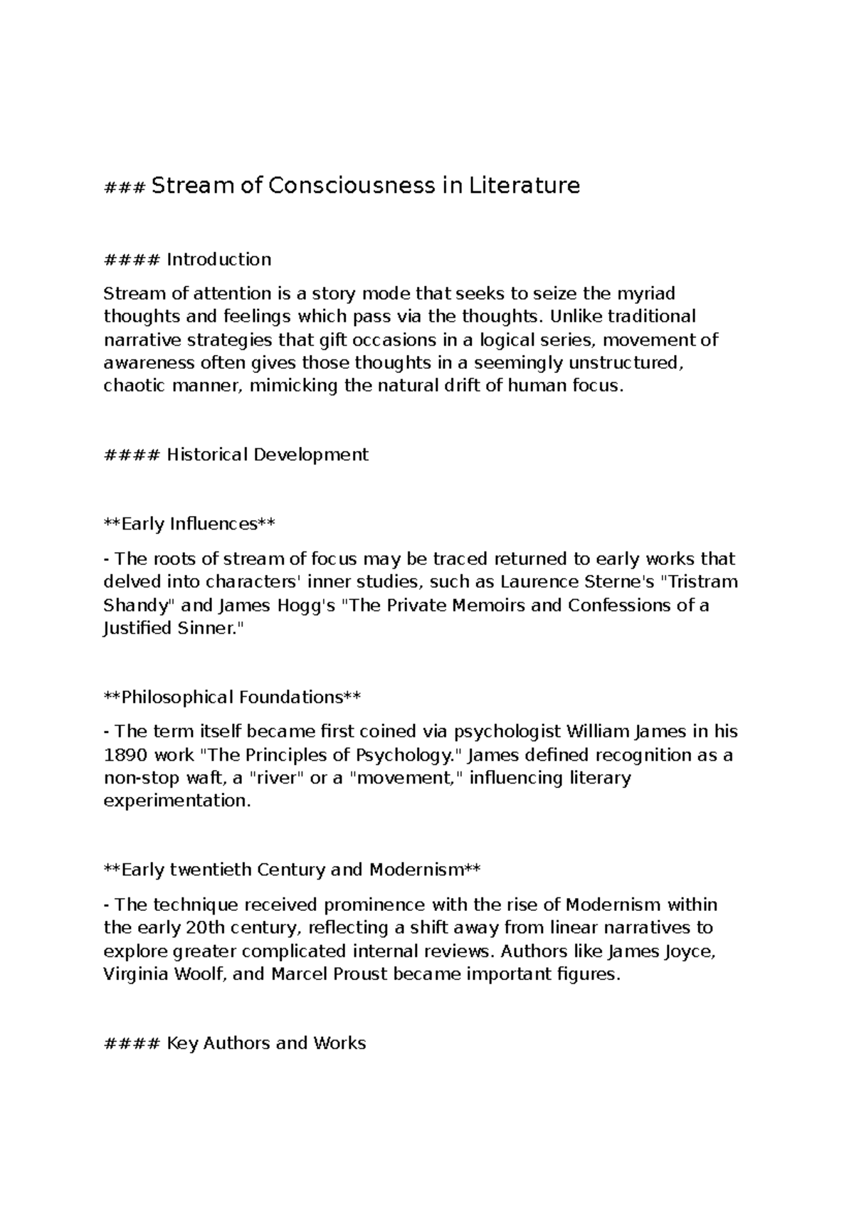 Stream of consciousness - Unlike traditional narrative strategies that ...