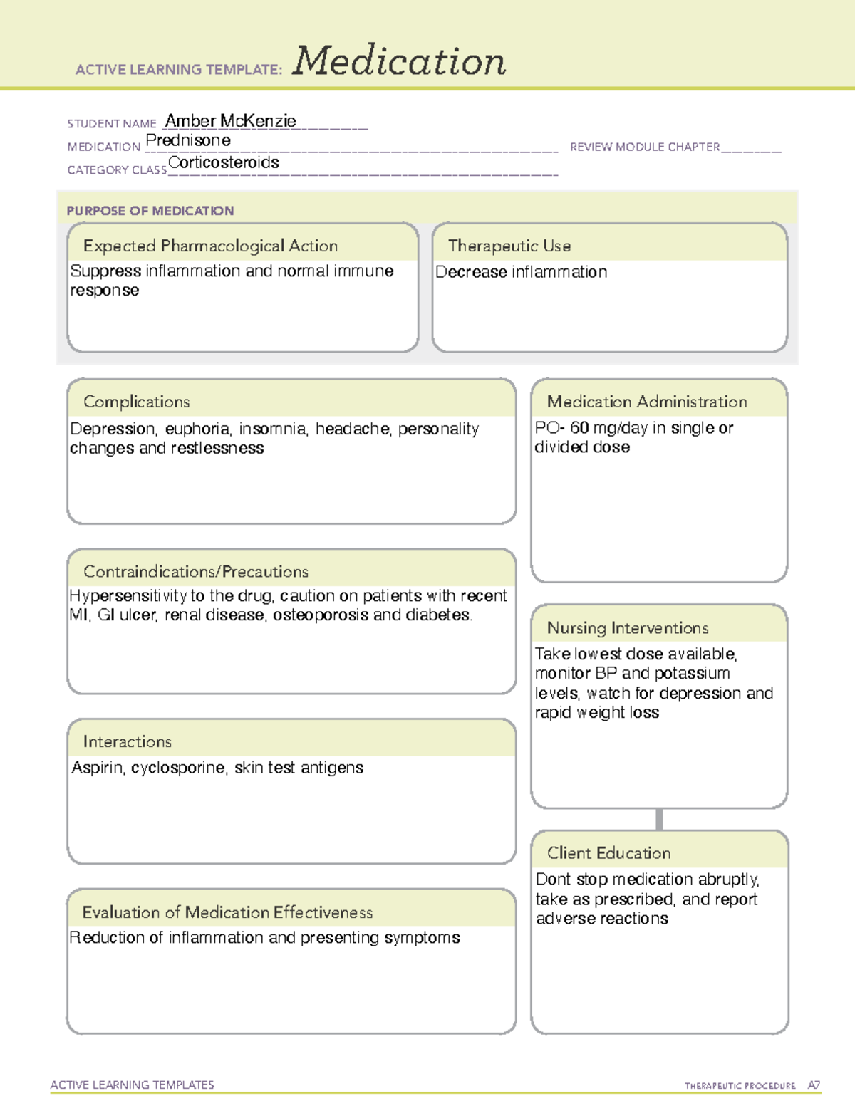 A Mc Kenzie Prednisone 051922 - ACTIVE LEARNING TEMPLATES THERAPEUTIC ...